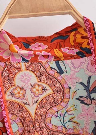Cropped Boho Kimono Green Floral Sash Tie | Boho Mood